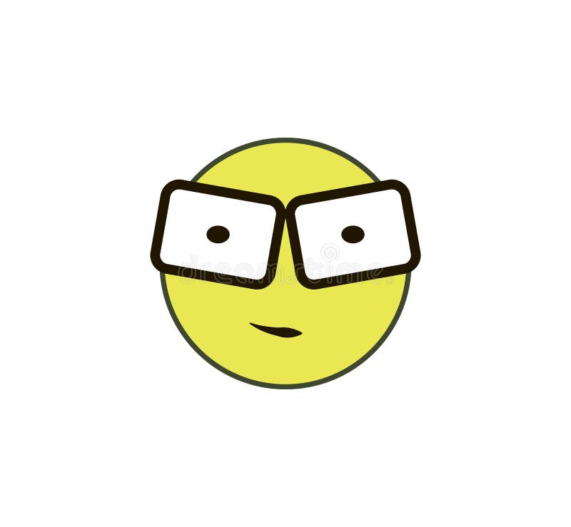 Émoticône Intelligente D'emoji Du Visage De Intello Avec Des Lunettes ...