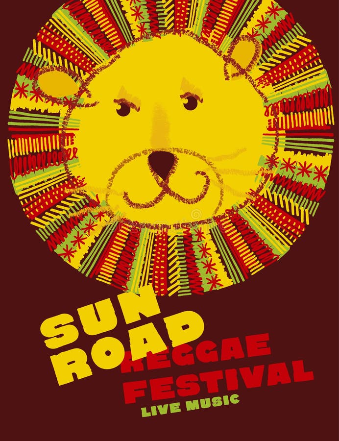 Visage De Lion De Style Populaire Illustration de Vecteur ...