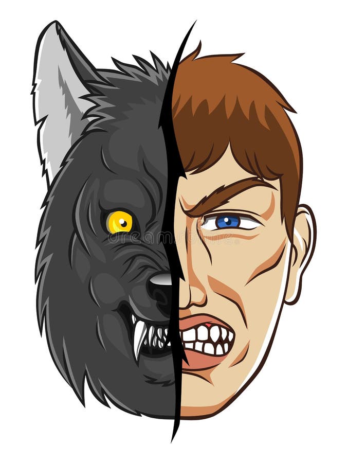 Portrait de loup-garou illustration stock. Illustration du verticale ...