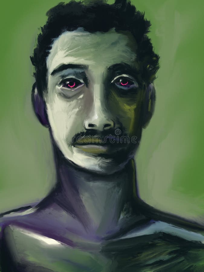 Visage Expressif - Peinture De Digitals Illustration Stock ...