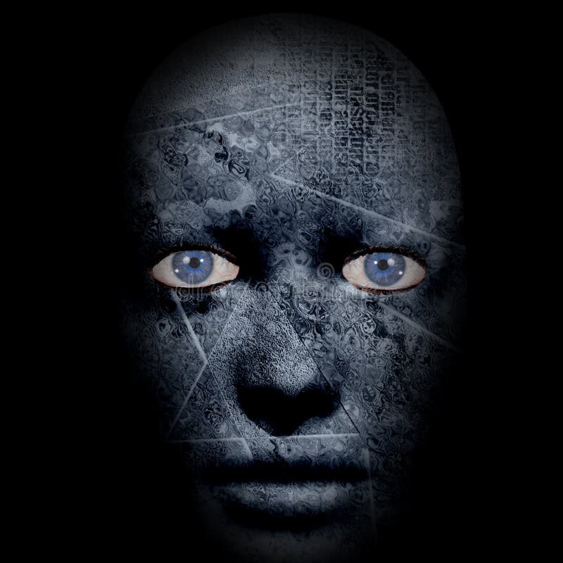 Visage humain effrayant illustration stock. Illustration du fissure ...