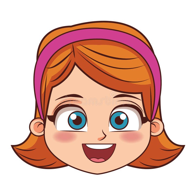 Visage mignon de fille illustration de vecteur. Illustration du visage ...
