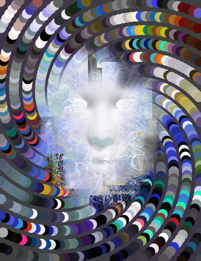 Visage mythique illustration stock. Illustration du linéaire - 137941929