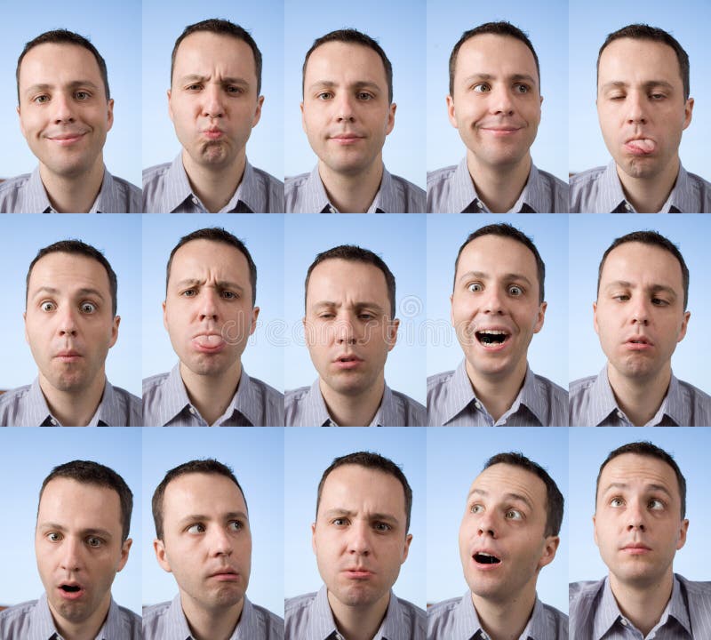 Visages idiots image stock. Image du masculin, collage - 6365389