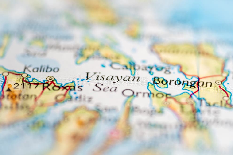 Visayan Sea Highlighted on a World Map Stock Image - Image of pinpoint ...