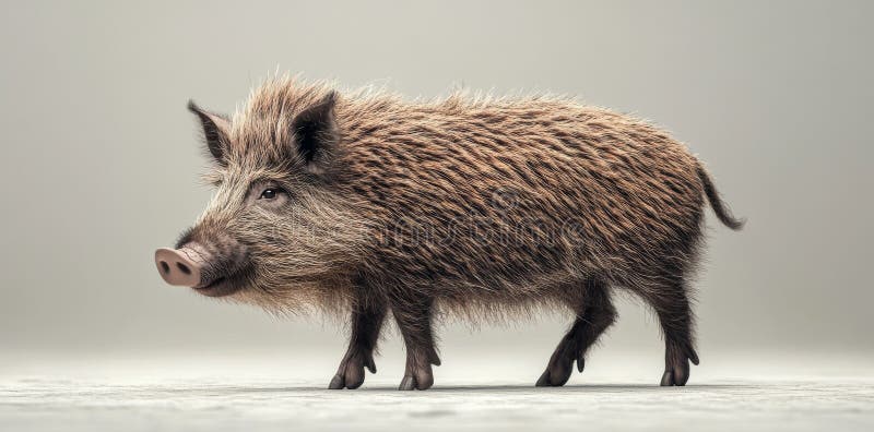 Visayan Warty Pig Side Profile with Striking Tusks, Shown Against a ...