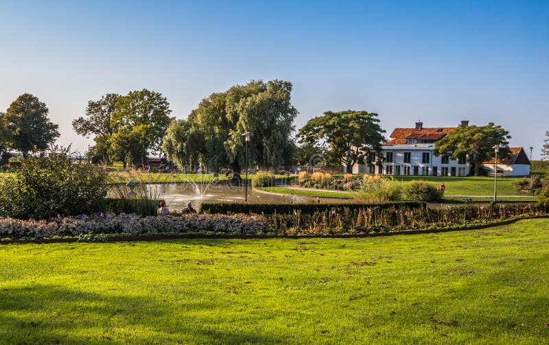 Visby - September 24, 2018: Lake in the Old Town of Visby in Gotland ...
