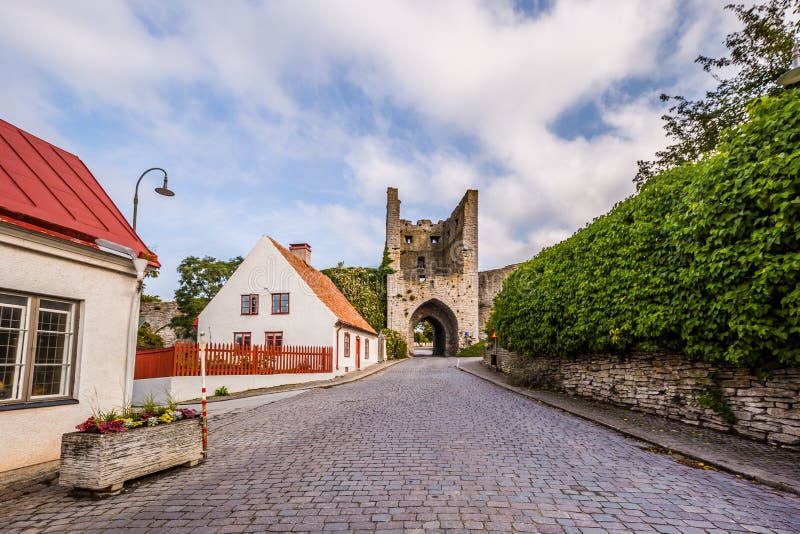 Visby - September 23, 2018: Old Town of Visby in Gotland, Sweden ...
