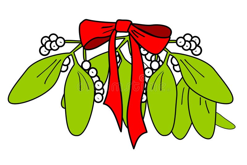 Vischio Isolato Con Nastro Rosso Illustrazione Vettoriale ...