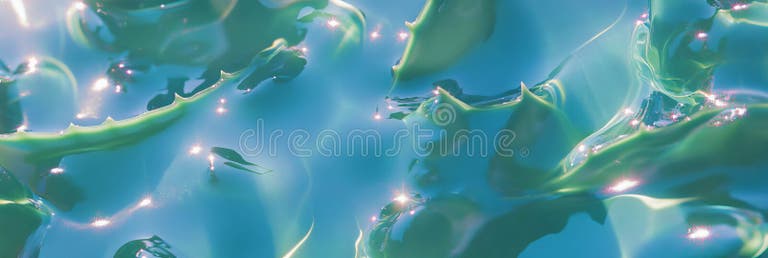 Viscous Aloe Gel with Web-like Texture Showcasing Soft Sheen and Light ...