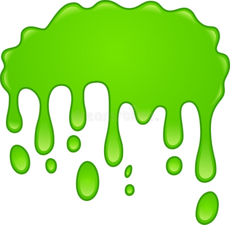 Viscous Bright Green Goo is Slowly Dripping Down, Forming a Playful ...