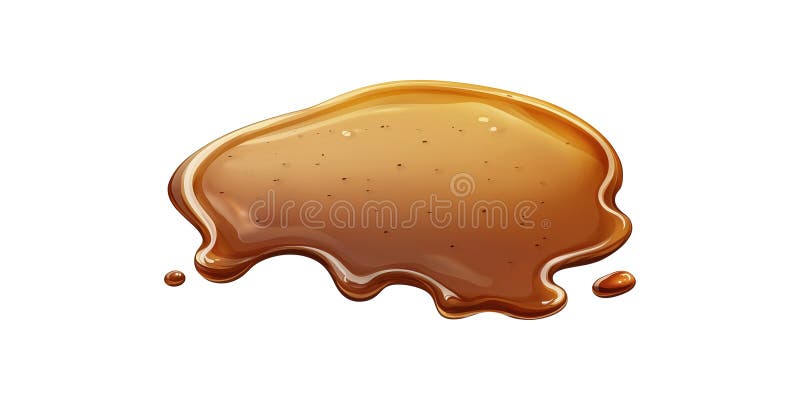 Viscous Caramel Syrup Drip with Bubbles Isolated on Transparent ...