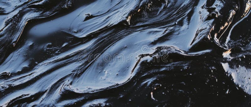 Viscous Dark Oil Texture with Industrial Feel and Thick Flowing ...