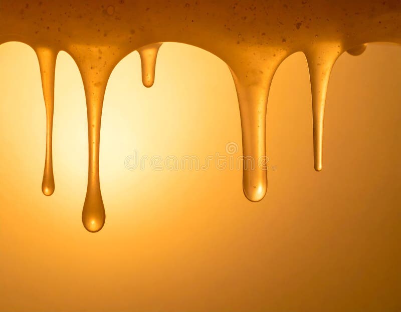 Viscous Liquid Dripping Down a Bright Yellow Background, Study in ...