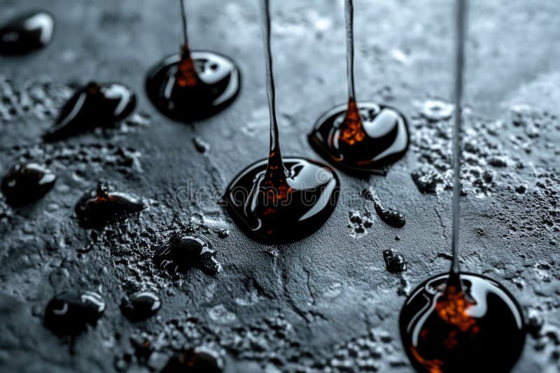 Viscous Molasses Dripping on Dark Surface Highlighting Texture and ...