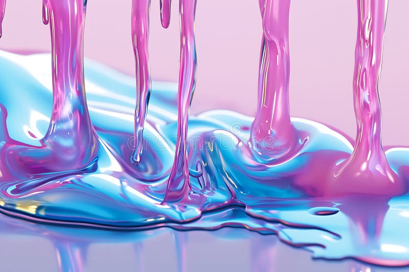 Viscous Pink and Blue Liquid Streams Stock Image - Image of resin ...