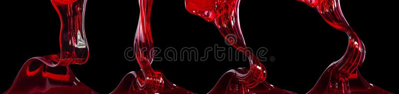 Viscous Thick Liquid Flows Close-up on Black Background Stock Image ...
