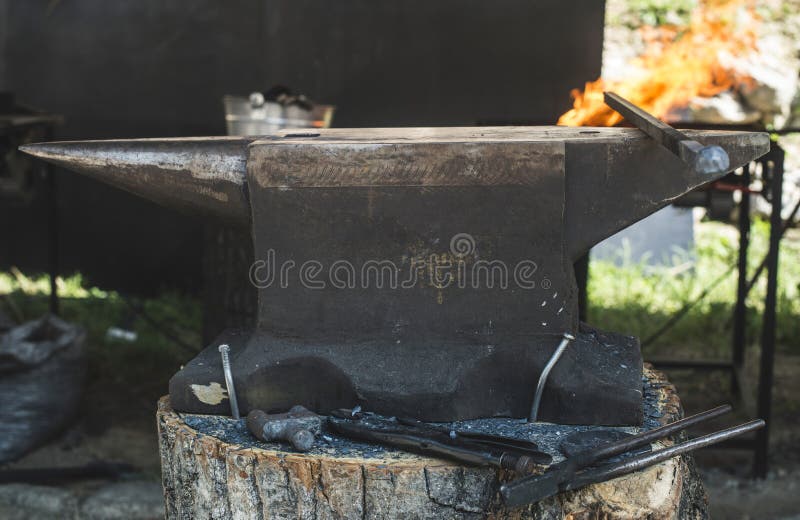 Vise and Anvil in a Forge Shop Stock Photo - Image of metalwork, craft ...