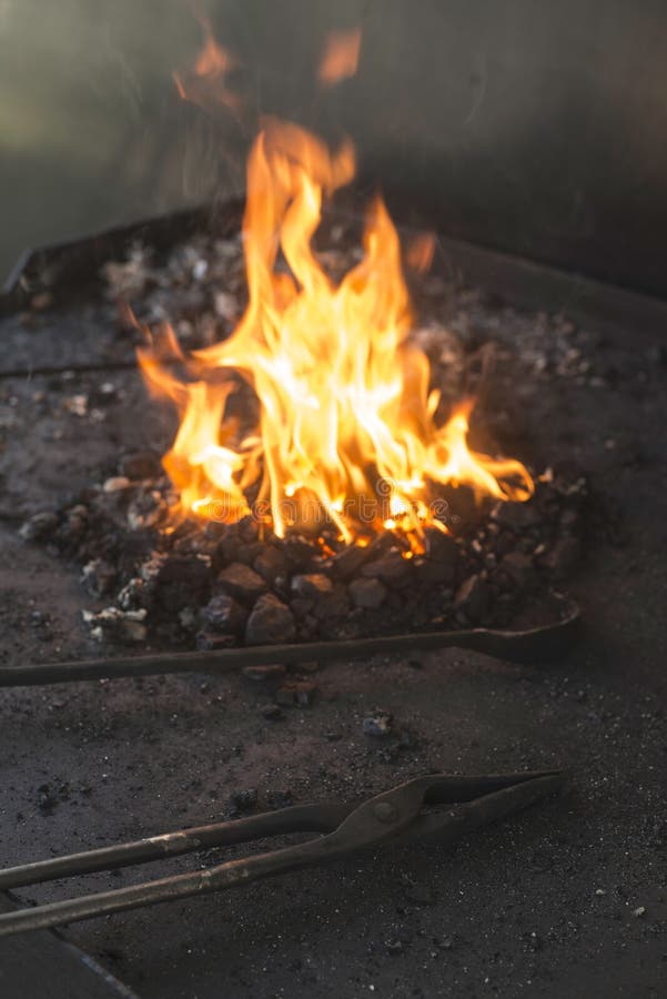 Vise and Anvil in a Forge Shop Stock Photo - Image of industrial, fire ...