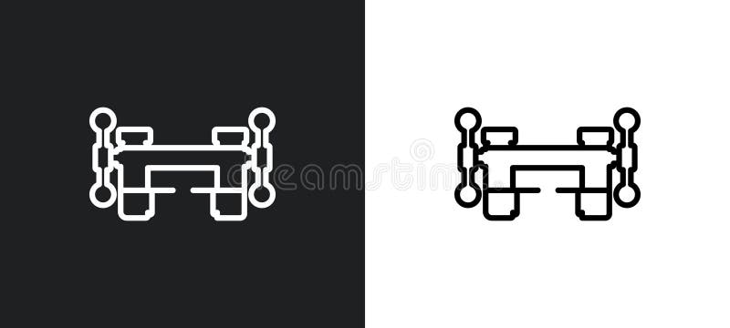 Vise Outline Icon in White and Black Colors. Vise Flat Vector Icon from ...