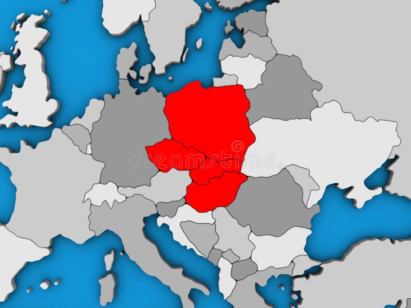 Visegrad Group from space stock illustration. Illustration of ...