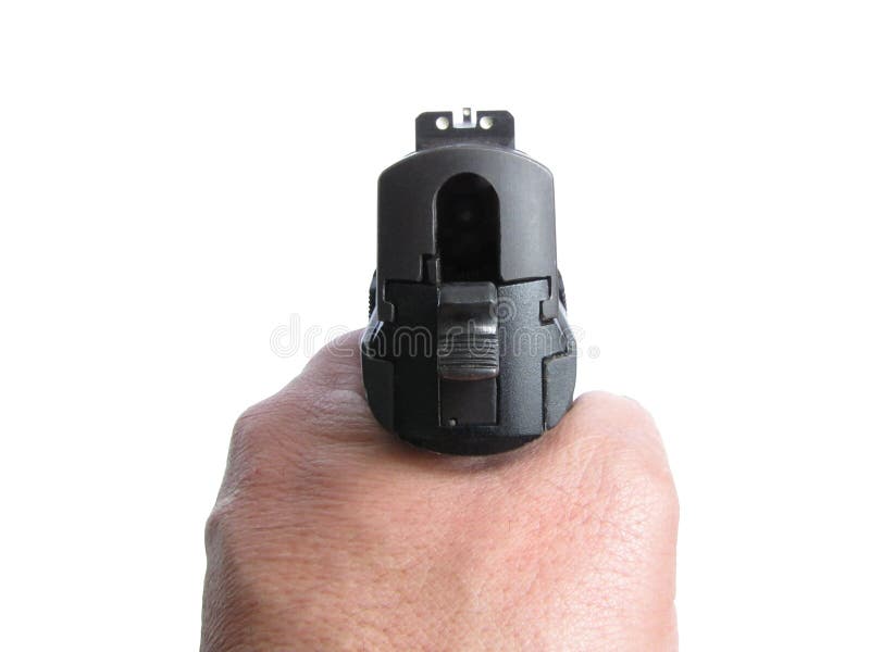 Viser d'arme à feu photo stock. Image du adulte, flic - 73347002