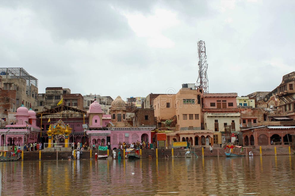 Vishram Ghat View from the River, Mathura. India Editorial Photography ...