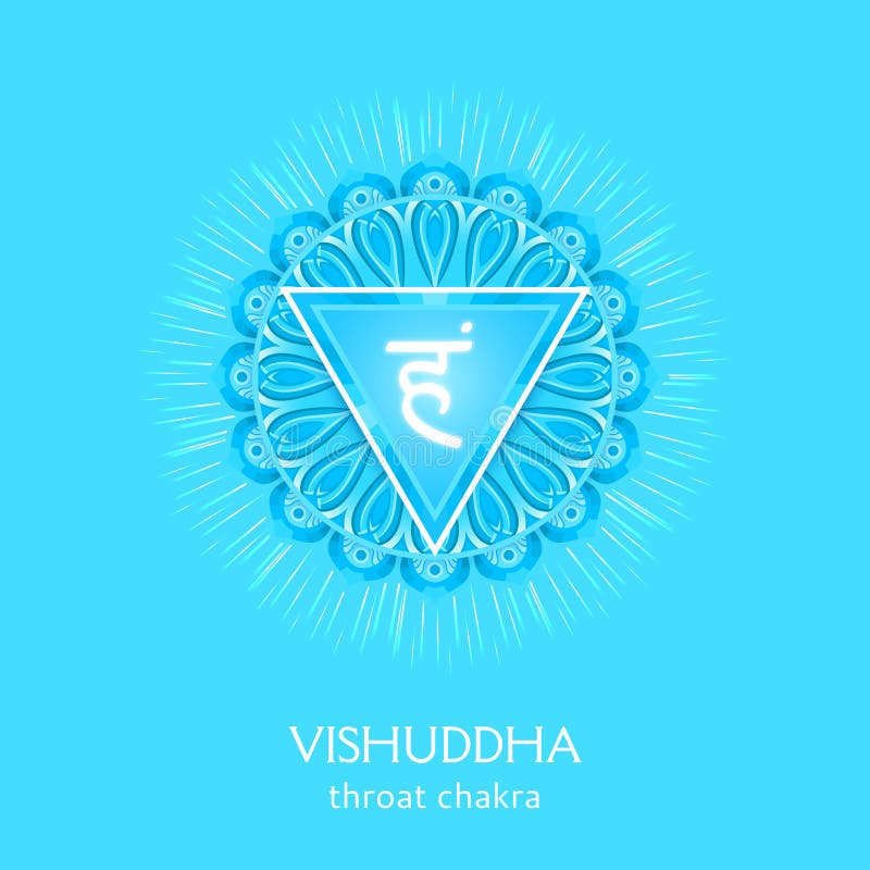 Vishuddha, Hals-Chakra-Symbol Mandala Vector-Illustration Vektor ...