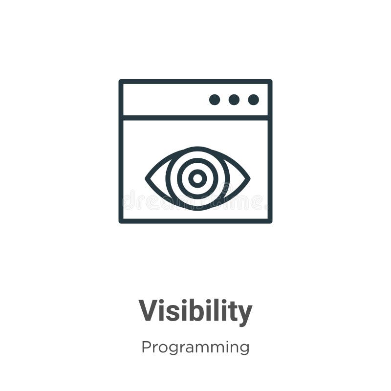 Visibility Outline Vector Icon. Thin Line Black Visibility Icon, Flat ...