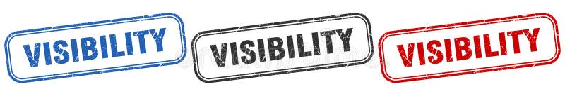 Visibility Square Isolated Sign Set. Visibility Stamp Stock Vector ...