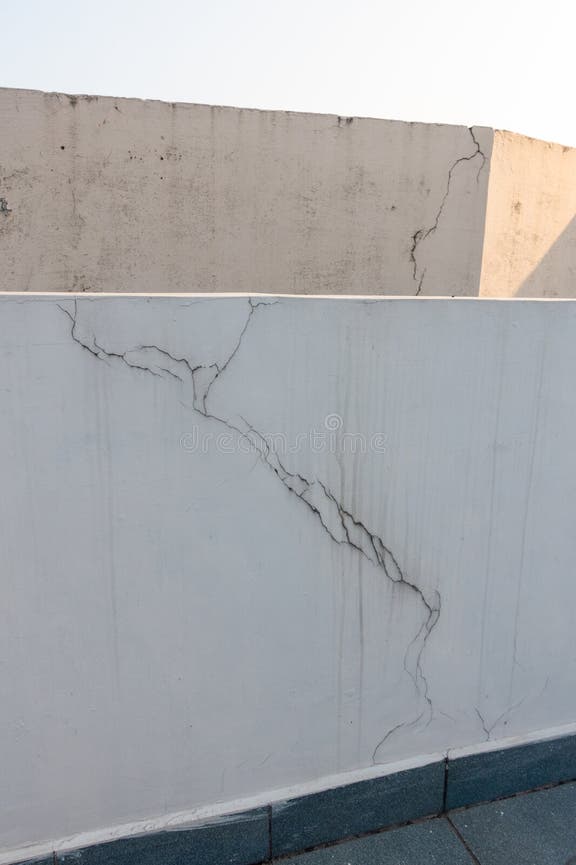 Visible Cracks on a White Wall. Uttarakhand India Stock Photo - Image ...