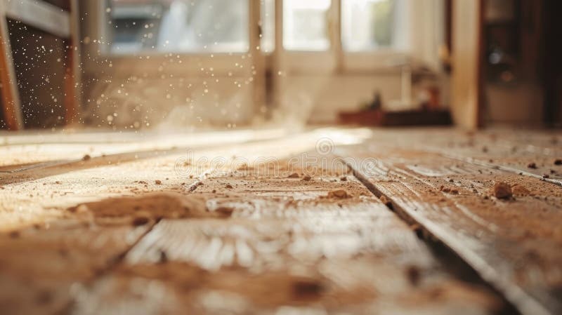 Visible Dust Particles on a Table Surface at Home, Cleaning Theme ...
