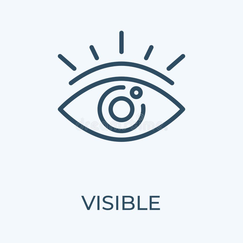Visible Eye Editable Stroke Thin Vector Line Icon Stock Vector ...