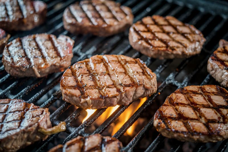 Visible Grill Marks on Meat, Showcasing the Perfect Texture of Grilling ...