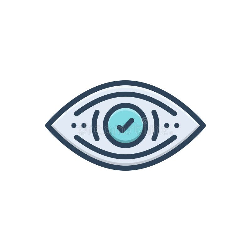 Color Illustration Icon for Visible, Seen and Eye Stock Illustration ...