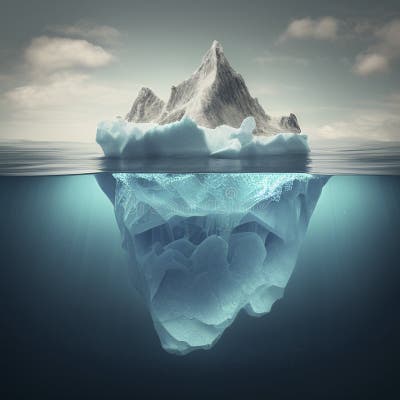 Visible and Invisible Surface of the Iceberg Stock Illustration ...