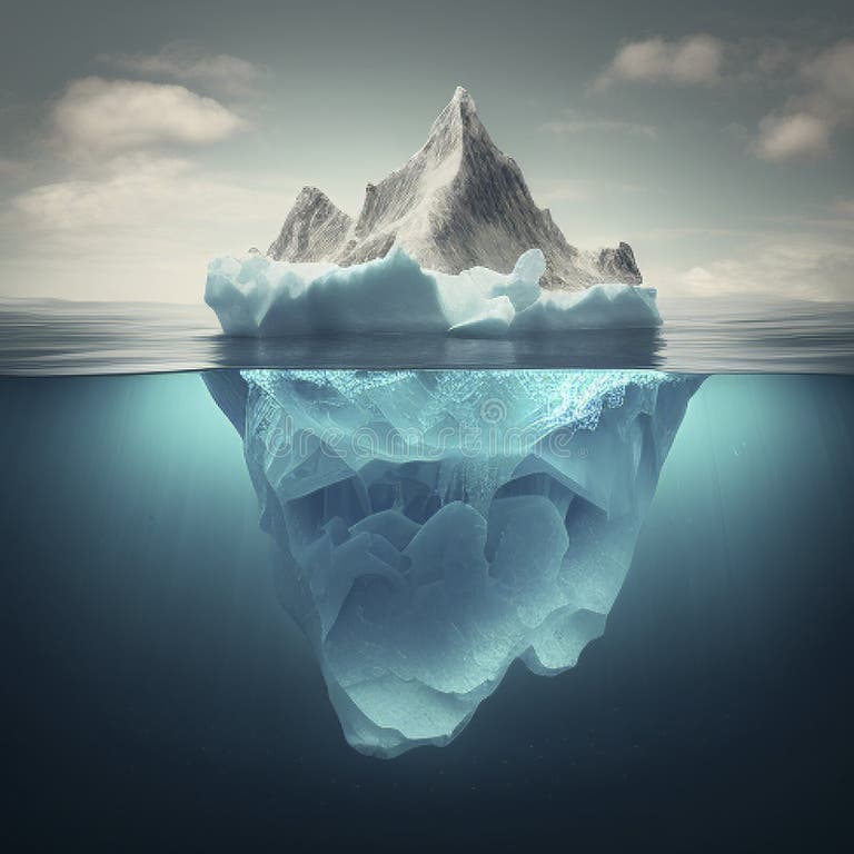 Visible and Invisible Surface of the Iceberg Stock Illustration ...