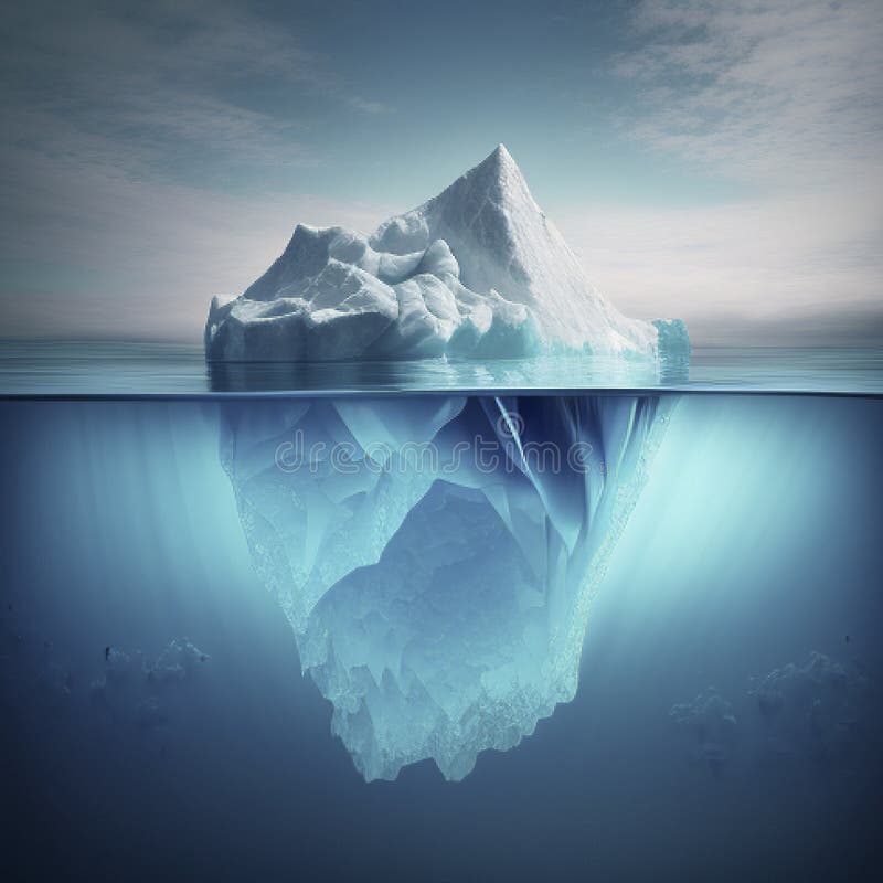 Visible and Invisible Surface of the Iceberg Stock Illustration ...