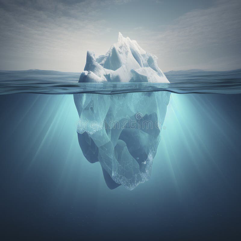 Visible and Invisible Surface of the Iceberg Stock Illustration ...