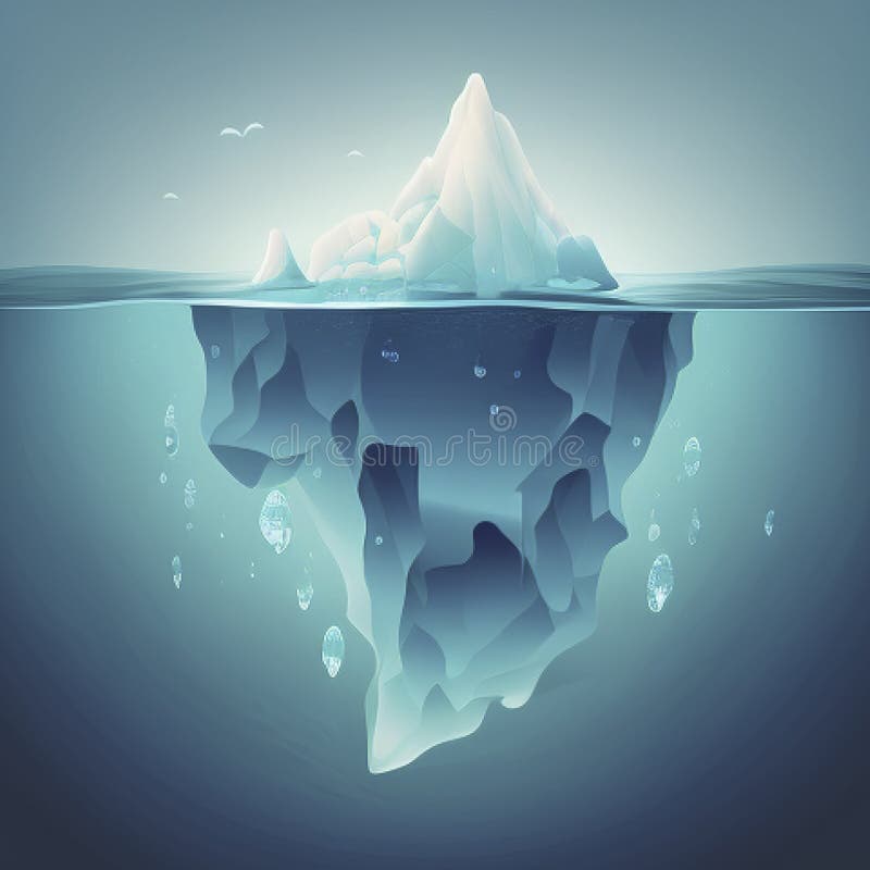 Visible and Invisible Surface of the Iceberg Stock Illustration ...