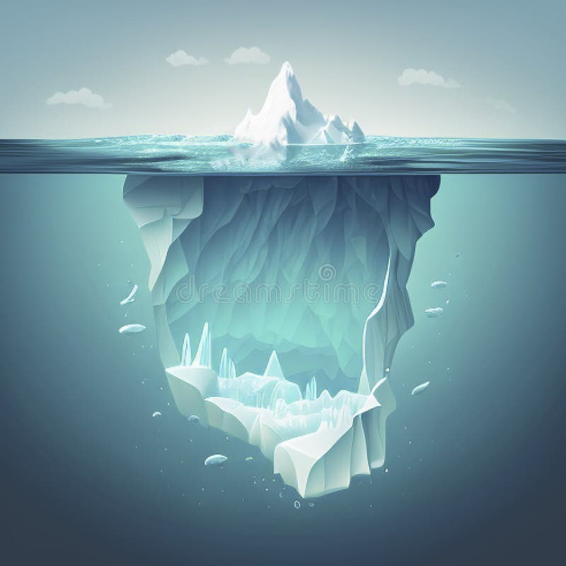 Visible and Invisible Surface of the Iceberg Stock Illustration ...