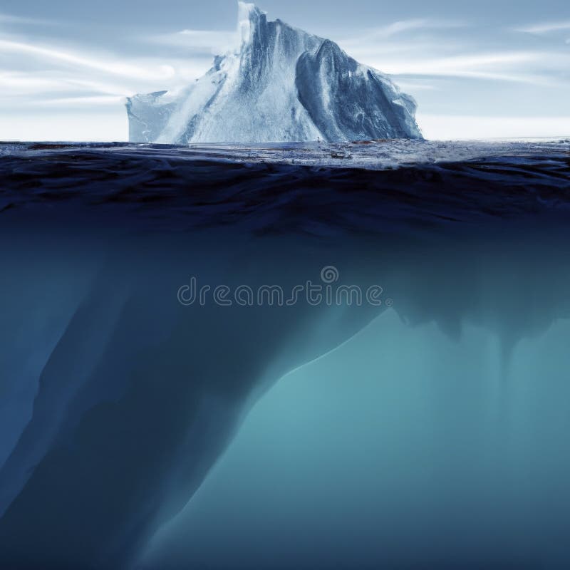 Visible and Invisible Surface of the Iceberg Stock Illustration ...