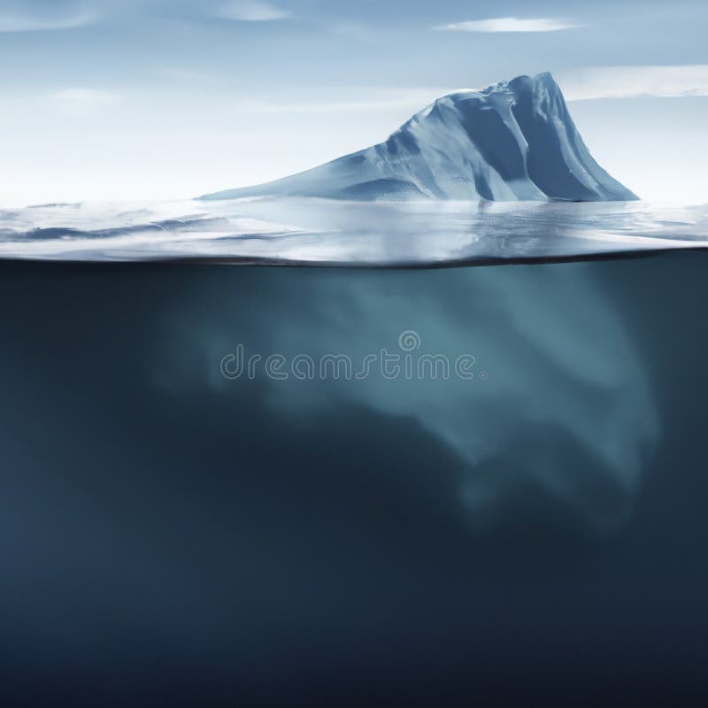 Visible and Invisible Surface of the Iceberg Stock Photo - Image of ...