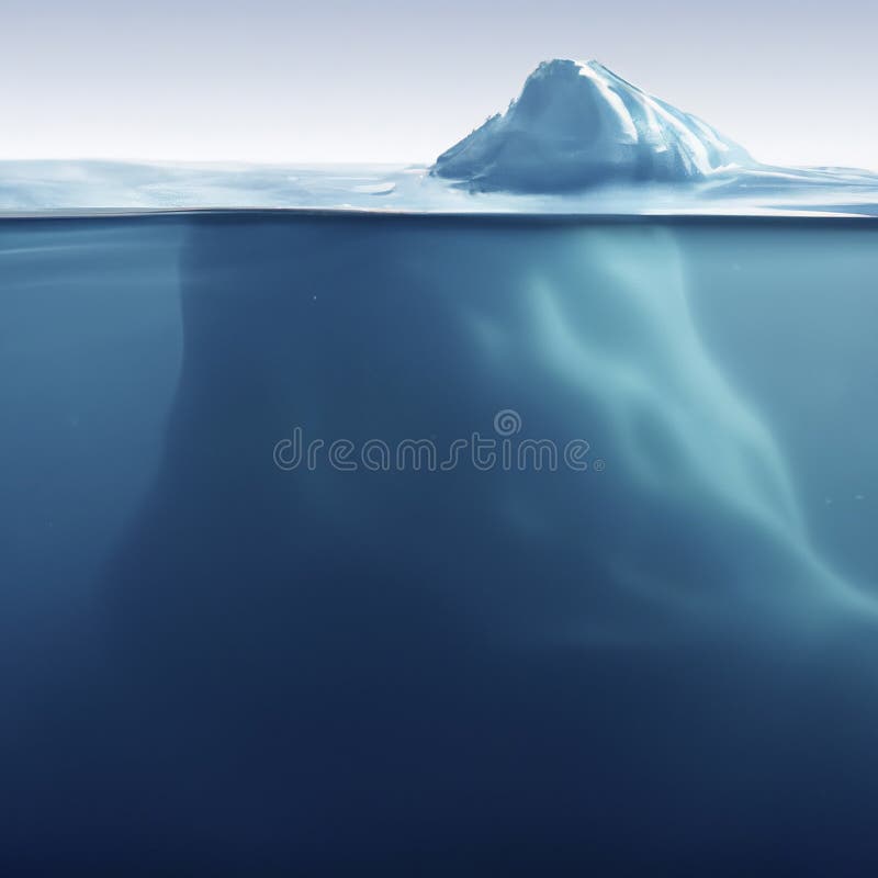 Visible and Invisible Surface of the Iceberg Stock Illustration ...