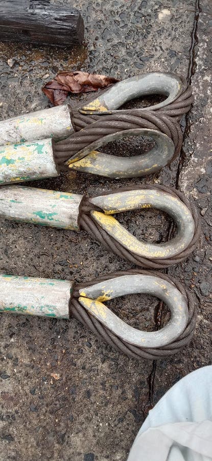 Visible Iron Ropes are on the Floor for Lifting Heavy Loads Stock Photo ...