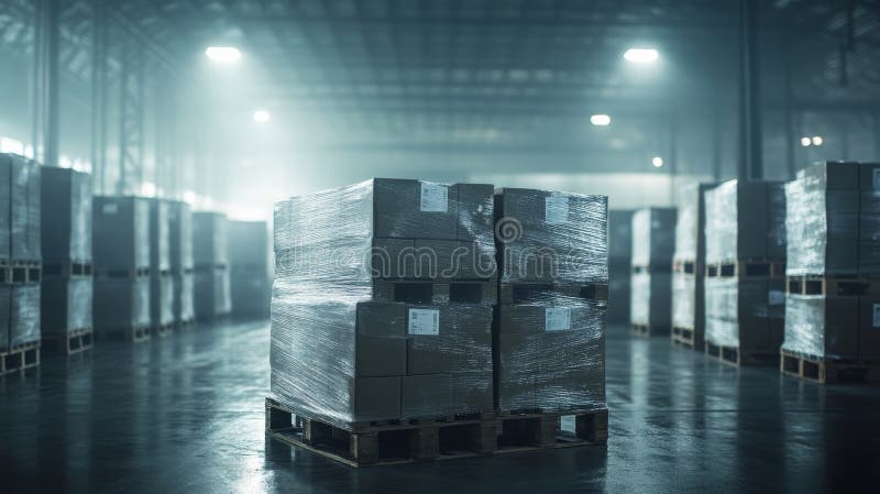 With Visible Labels, Straps, and Packing Materials in Place, the Pallet ...