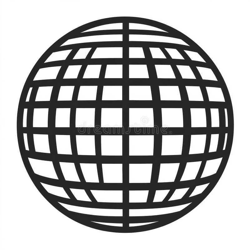 Visible Latitude and Longitude Lines are Shown on a Plain Background ...