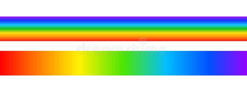 Visible Light Spectrum Lines. Sunlight Ultraviolet Colors in Horizontal ...