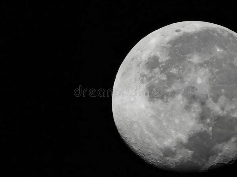 Visible Moon Side at Middle of the Image Stock Photo - Image of ...