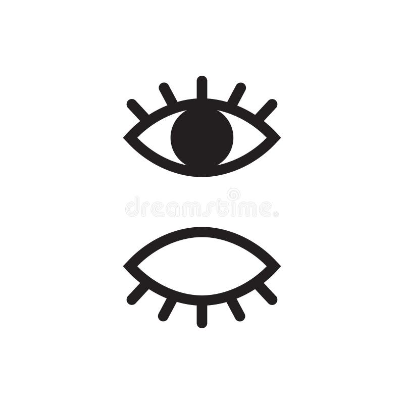 Visible and Not Visible Icon. Hidden and View Eye Icon Vector Stock ...